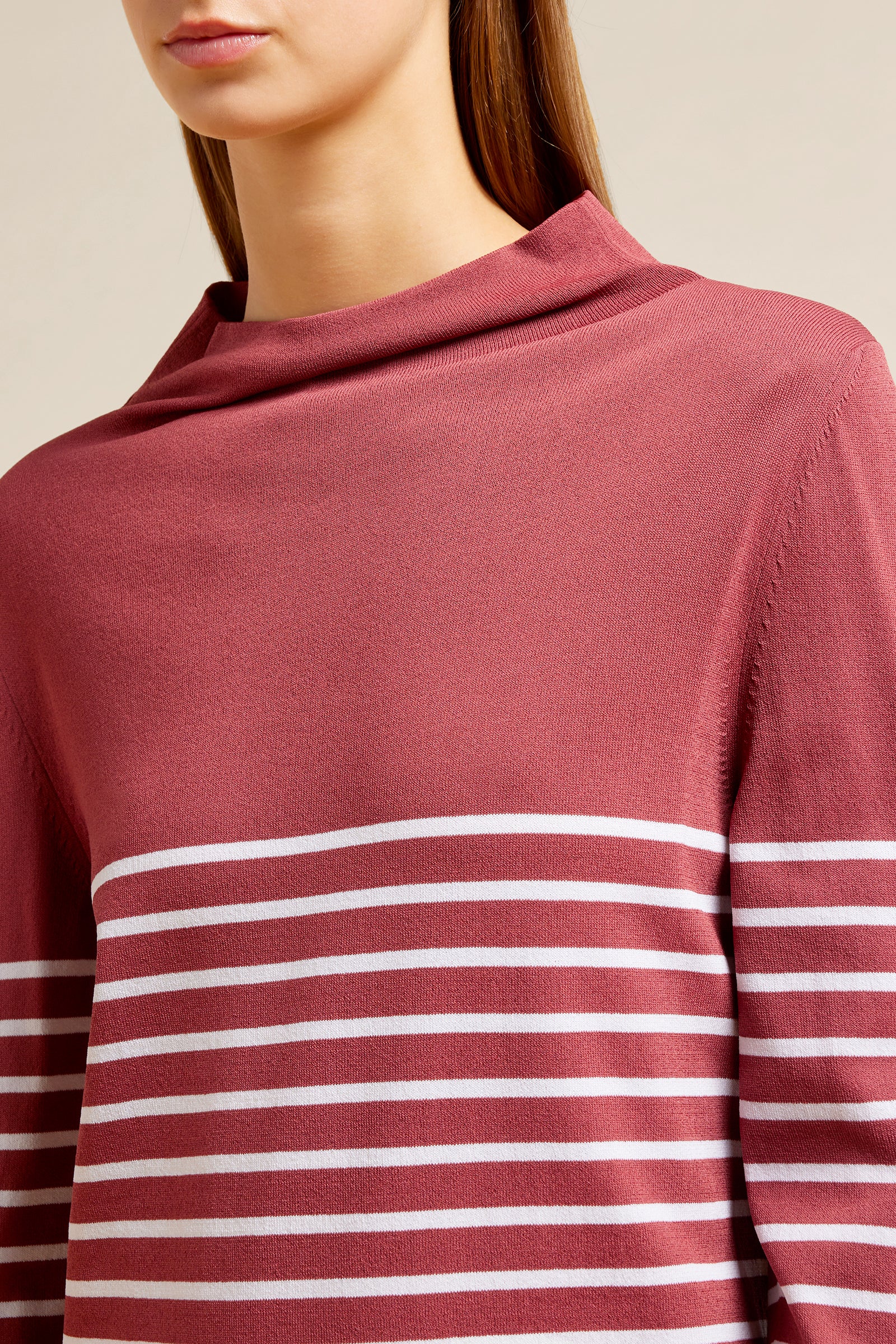 Striped stretch viscose turtleneck | liviana conti